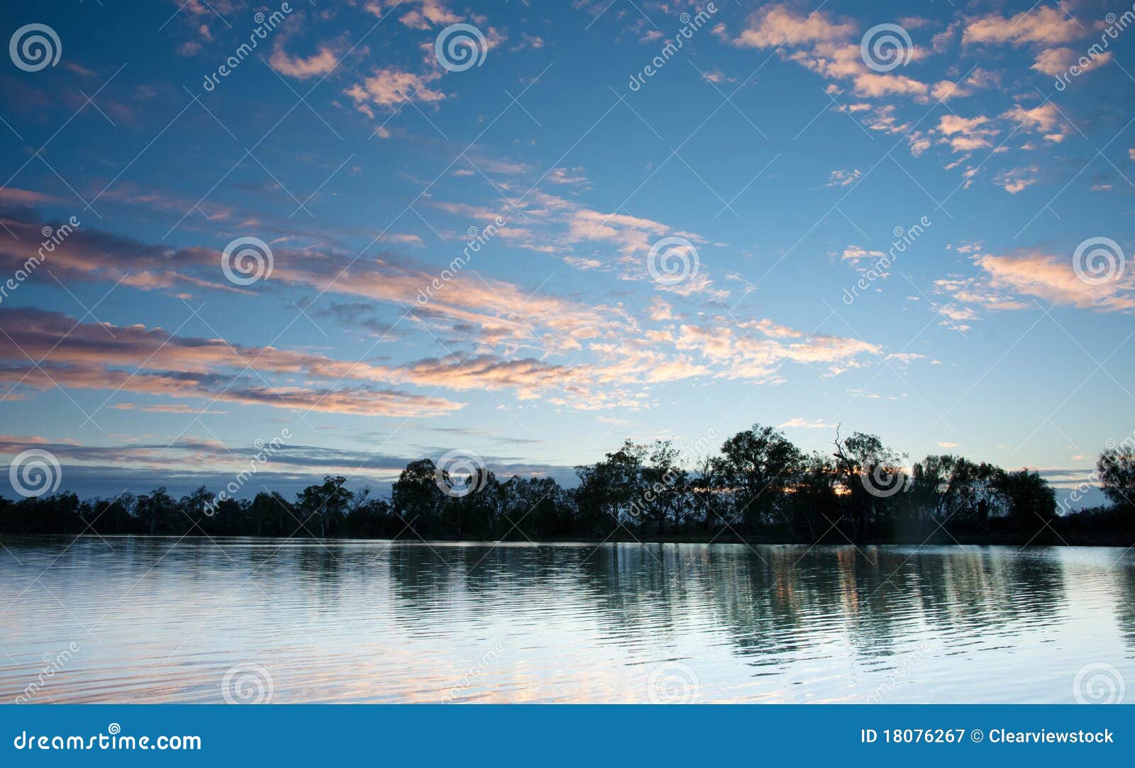 Sunset on the murray river stock image. Image of sunrise - 18076267
