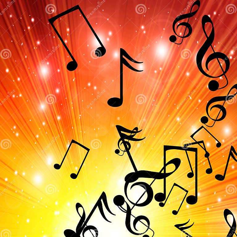 Sunset with music stock illustration. Illustration of heat - 6396380