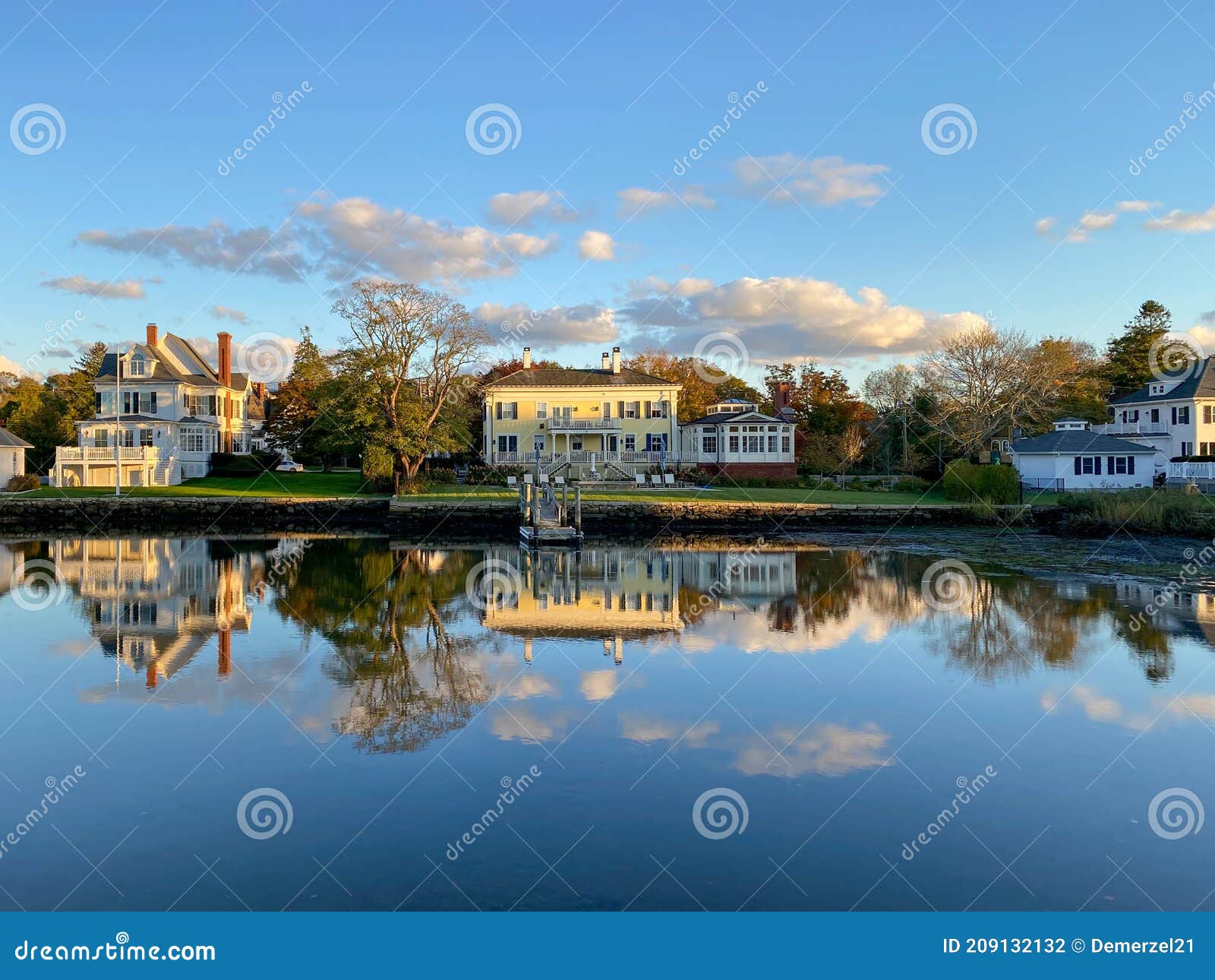Sunset - Mystic River stock photo. Image of landscape - 209132132