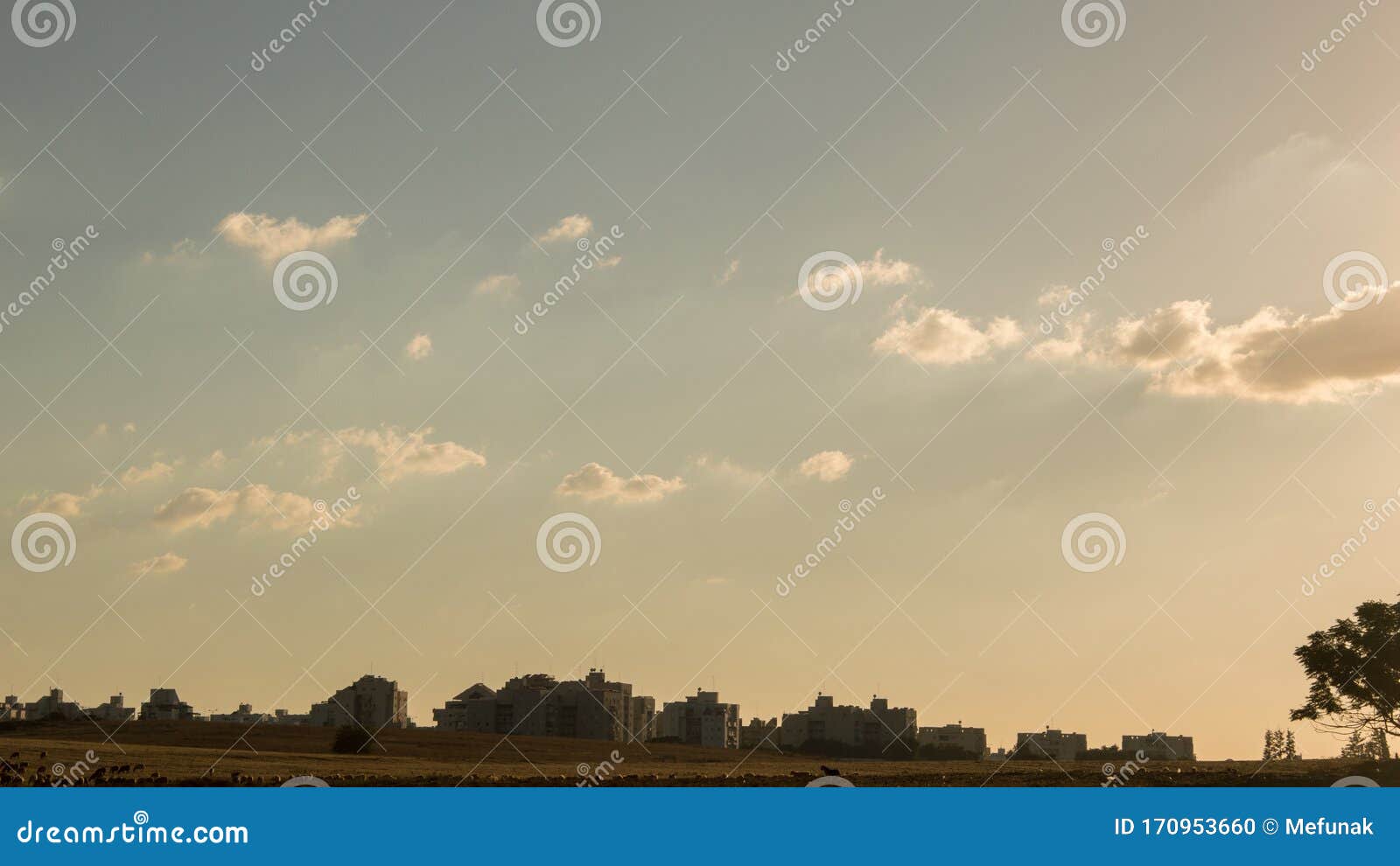 Sunset Near Rehovot, Israel Stock Photo - Image of east, building ...