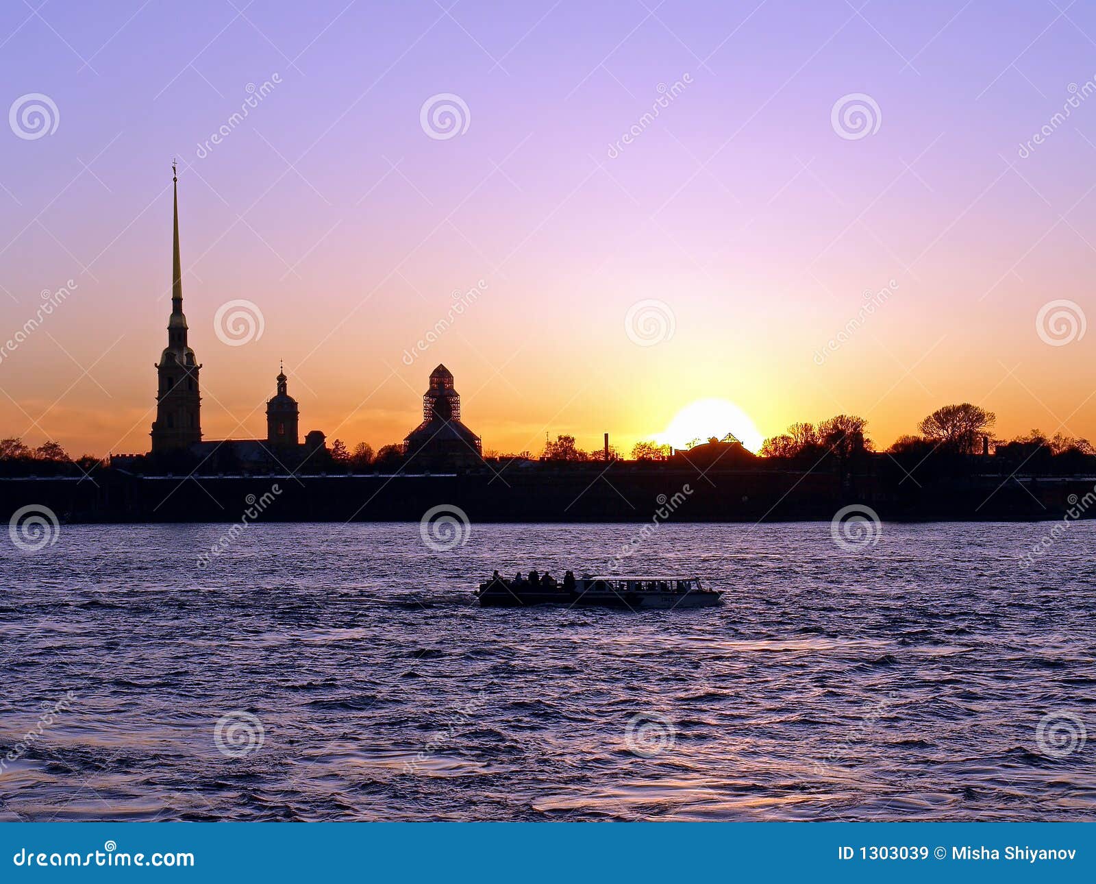 Sunset on neva river stock image. Image of water, waves - 1303039
