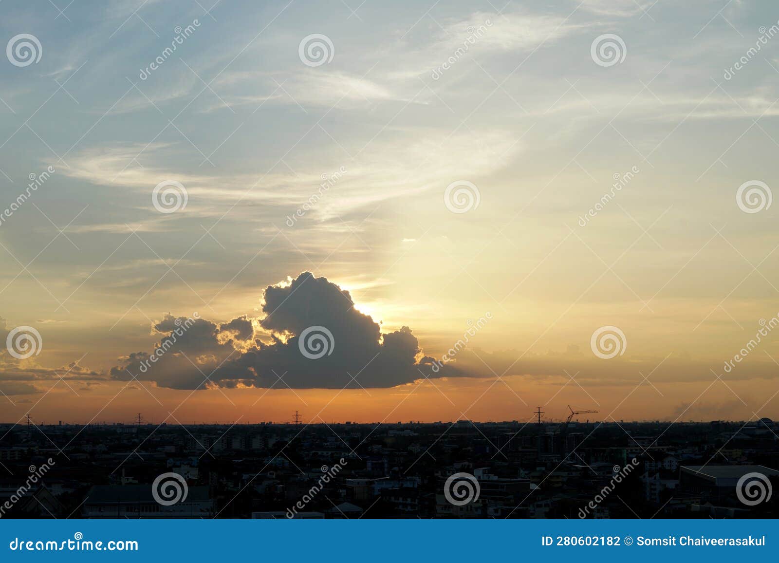 Sunset with Nimbus Clouds in the Sky Over the City Stock Photo - Image ...