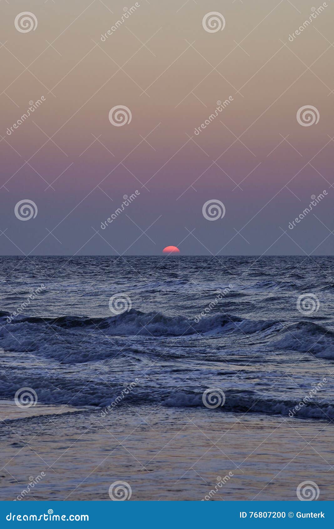 Sunset at the North Sea Beach Stock Photo - Image of north, sunset ...