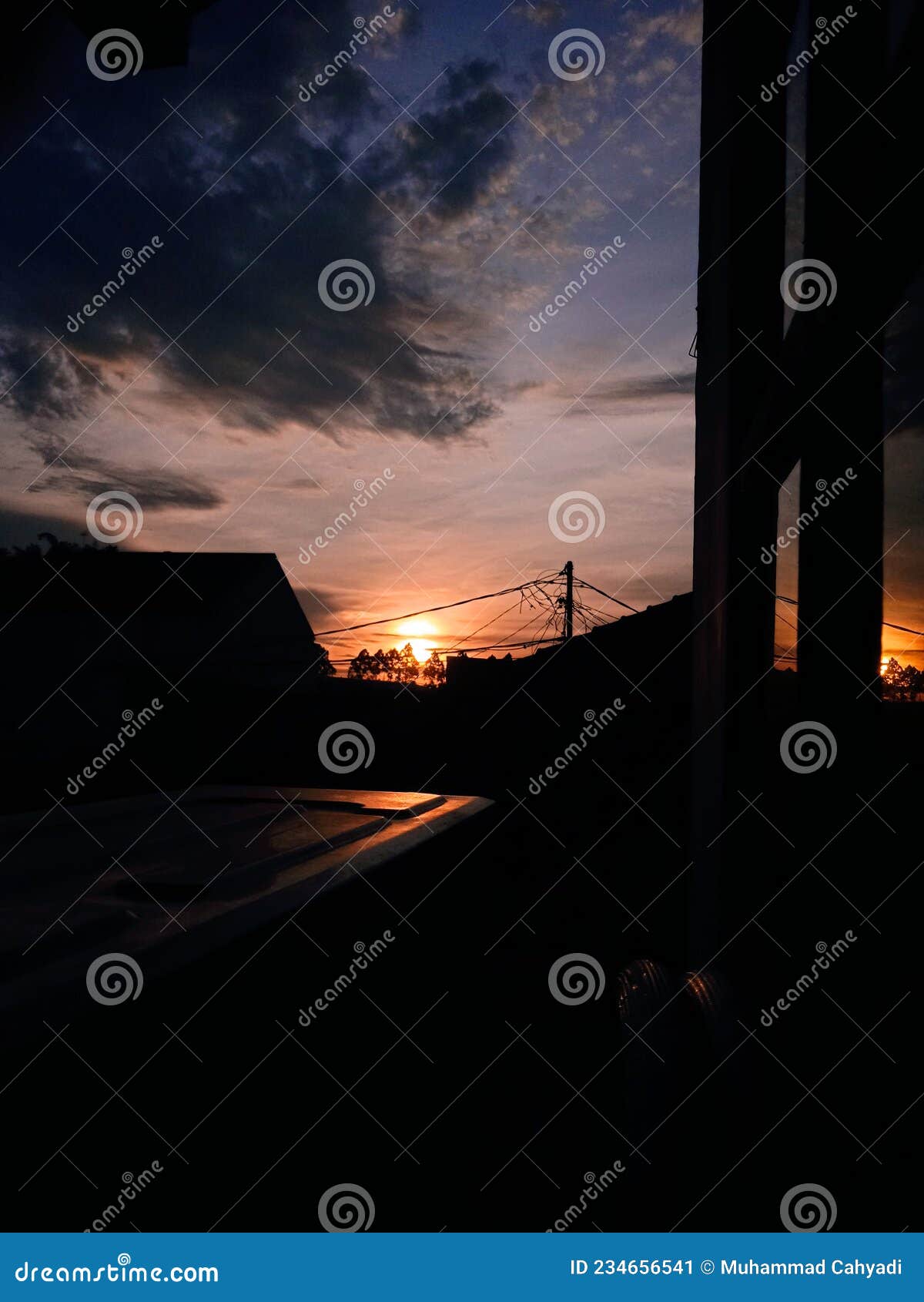 Sunset not on the beach stock image. Image of sunset - 234656541