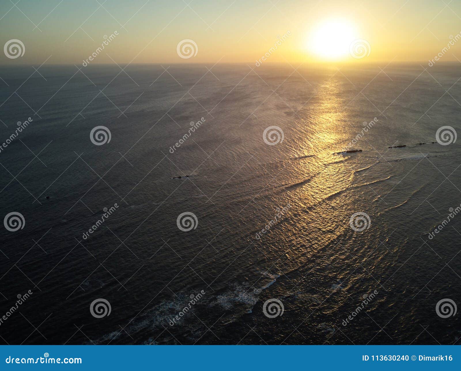 Sunset on Ocean Aerial View Stock Photo - Image of scenery, beautiful ...