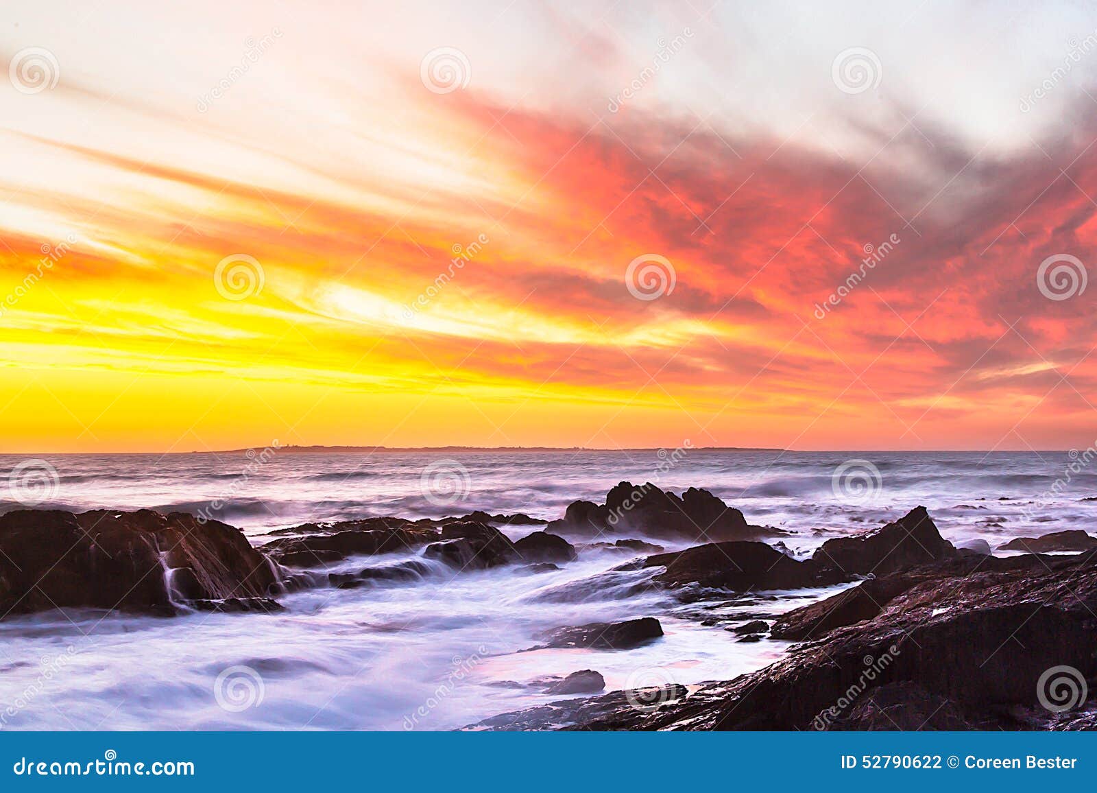 Sunset of the Ocean in Cape Town Stock Photo - Image of rocks, abstract ...