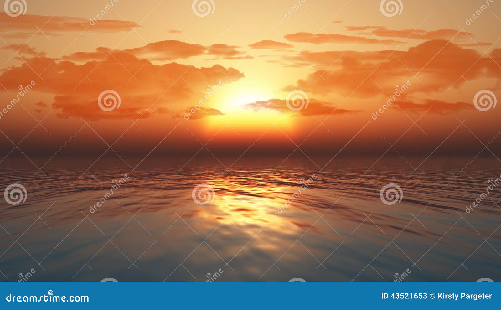 Sunset ocean stock illustration. Illustration of sunset - 43521653