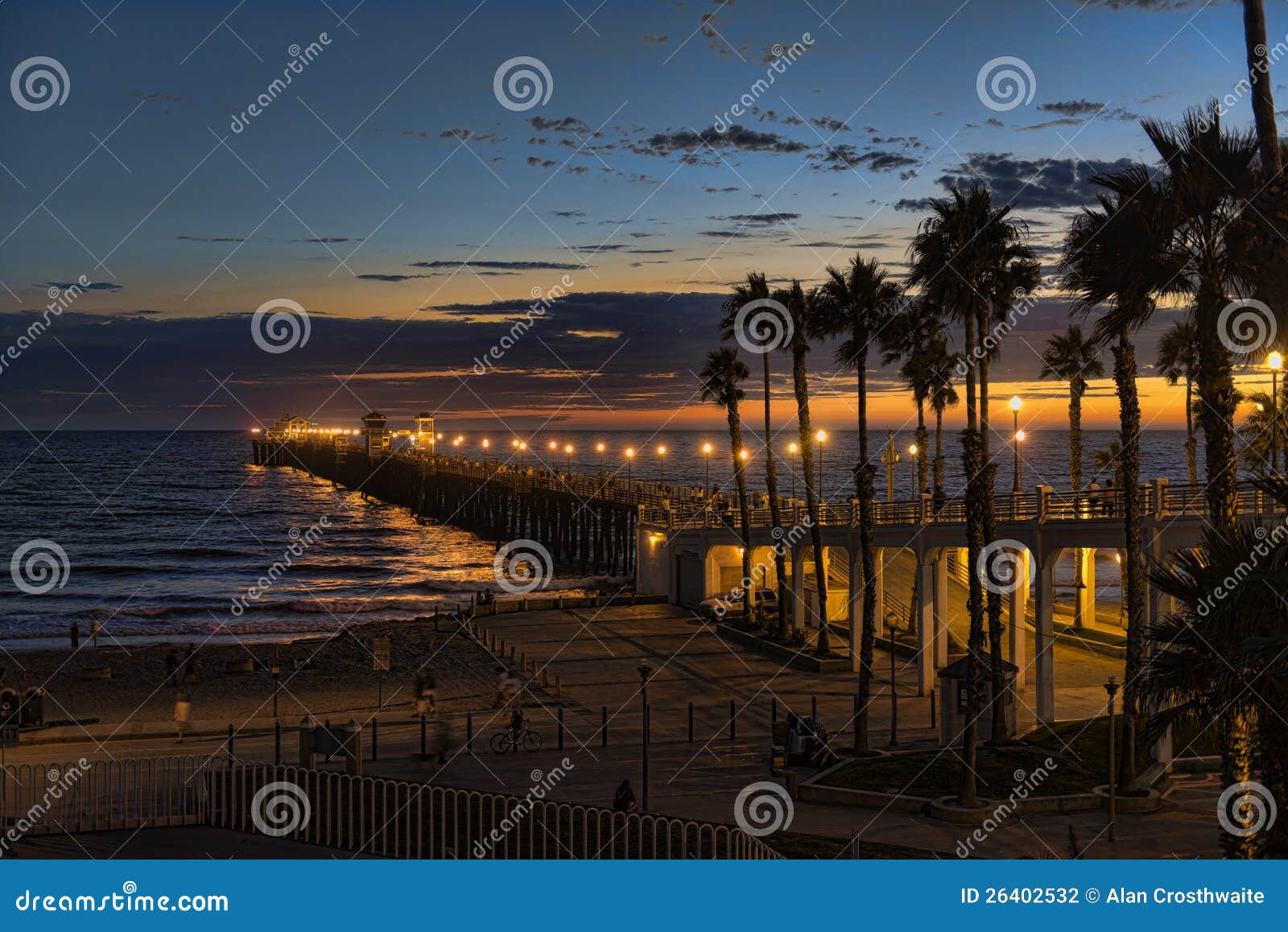 Sunset at the Oceanside Pier Stock Photo - Image of diego, beach: 26402532