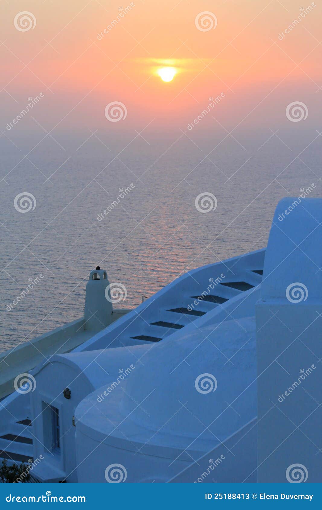 Sunset at Oia, Santorini, Greece Stock Image - Image of orange, city ...