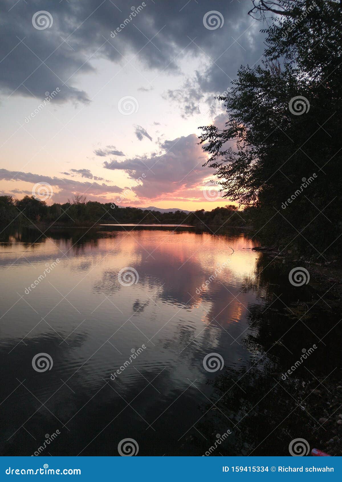 Sunset on the Old Fishing Pond Stock Photo - Image of pond, fishing ...