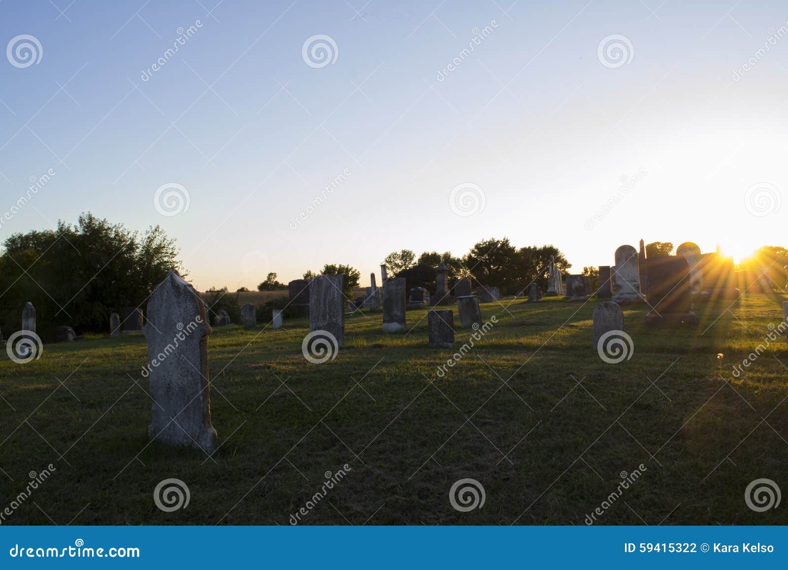 Sunset at Old Graveyard stock photo. Image of sunset - 59415322