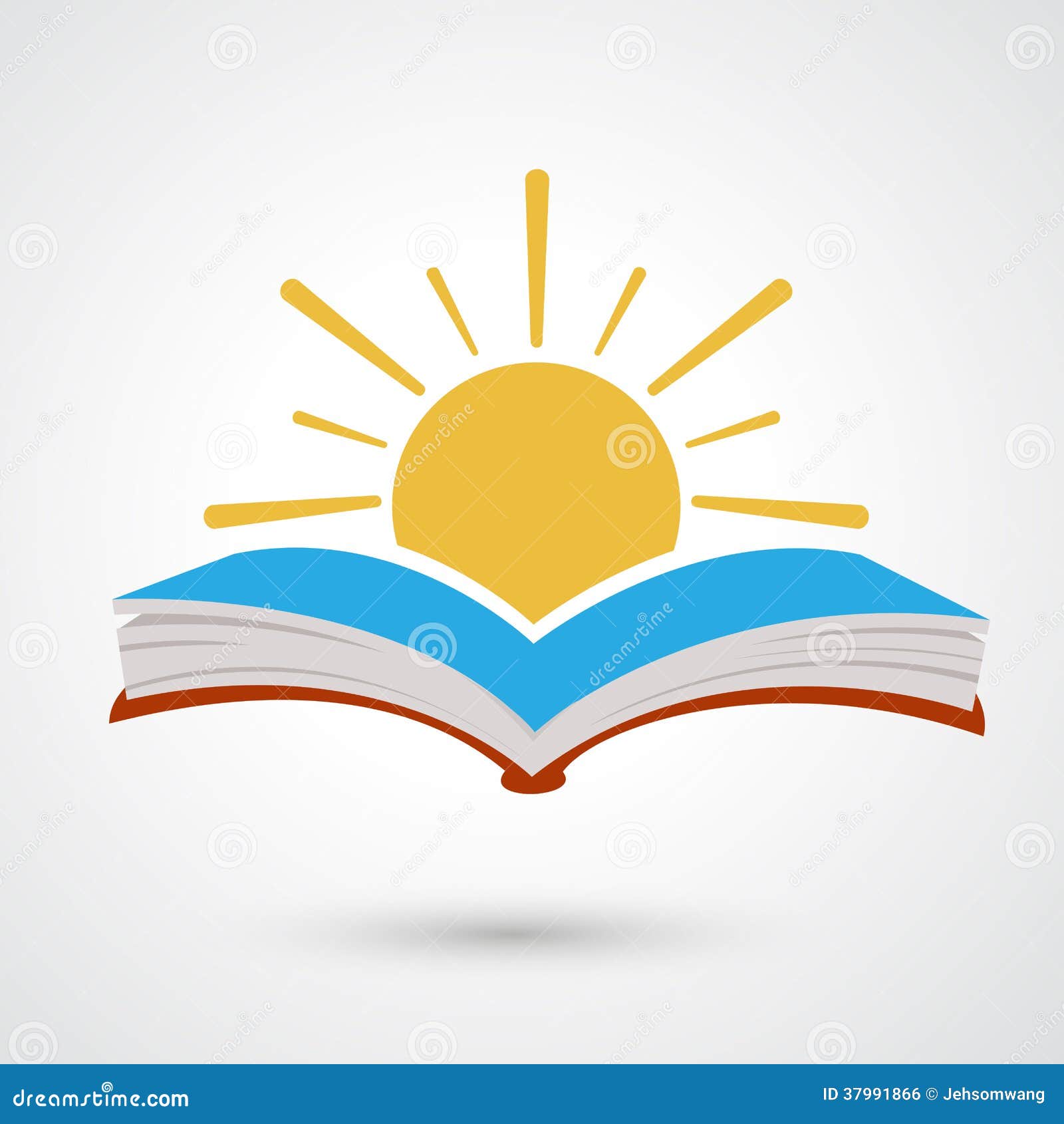 Sunset Open Book Vector Illustration | CartoonDealer.com #37991866