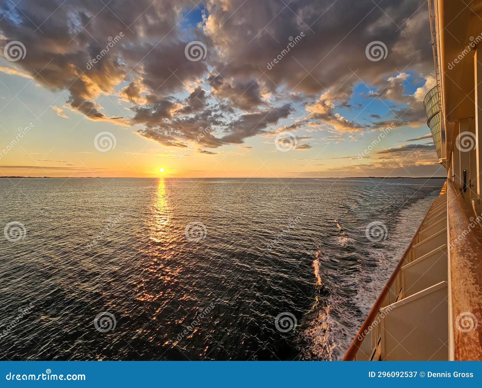 Sunset from the Open Deck of Luxury Cruise Ship Stock Image - Image of ...