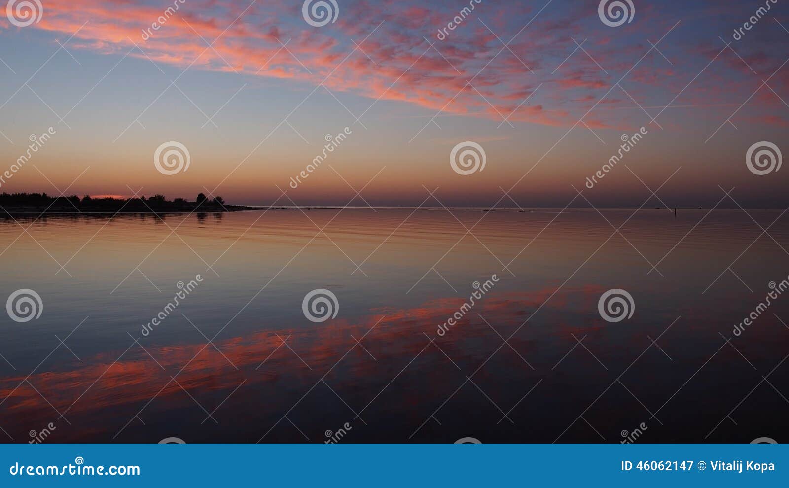 Sunset and Pink Clouds Over River Stock Image - Image of sunset, latvia ...