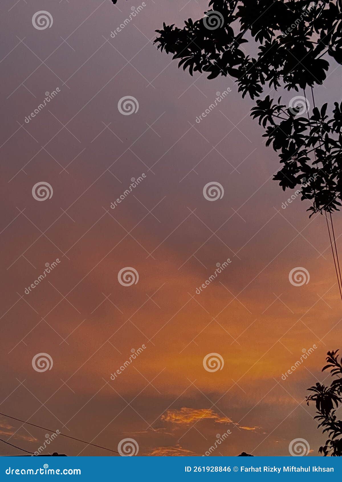 Sunset Orange Sky Little Cloud Stock Photo - Image of sunset, little ...