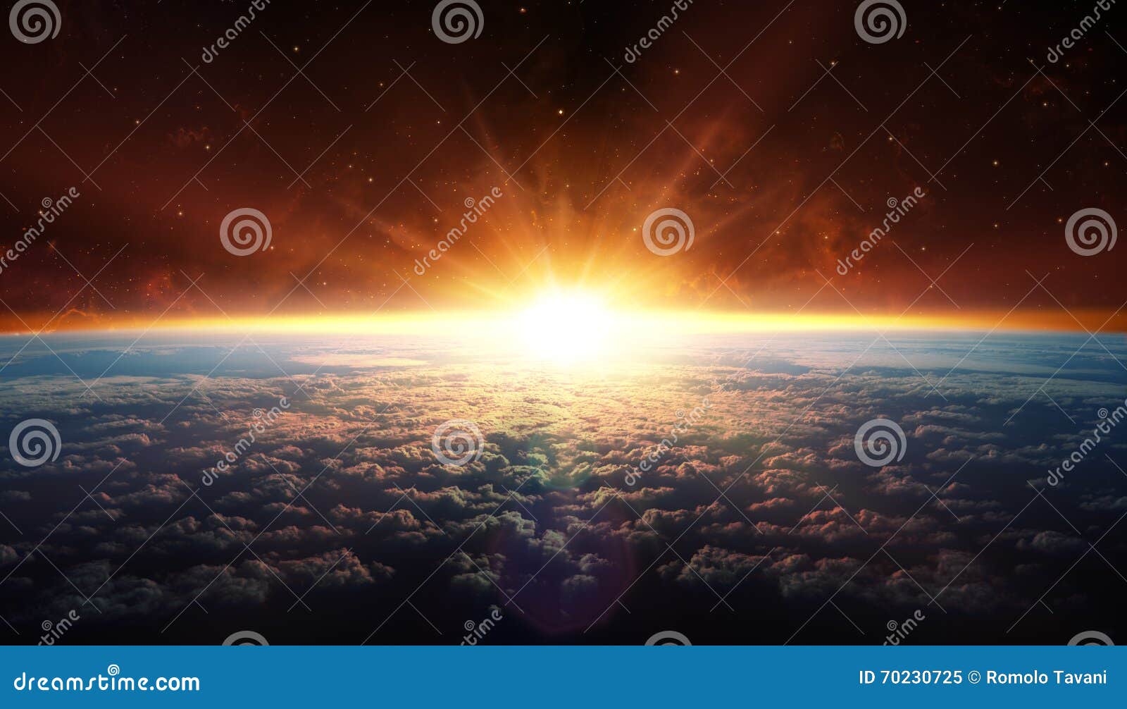 Sunset in Orbit stock image. Image of orbit, galaxy, atmosphere - 70230725