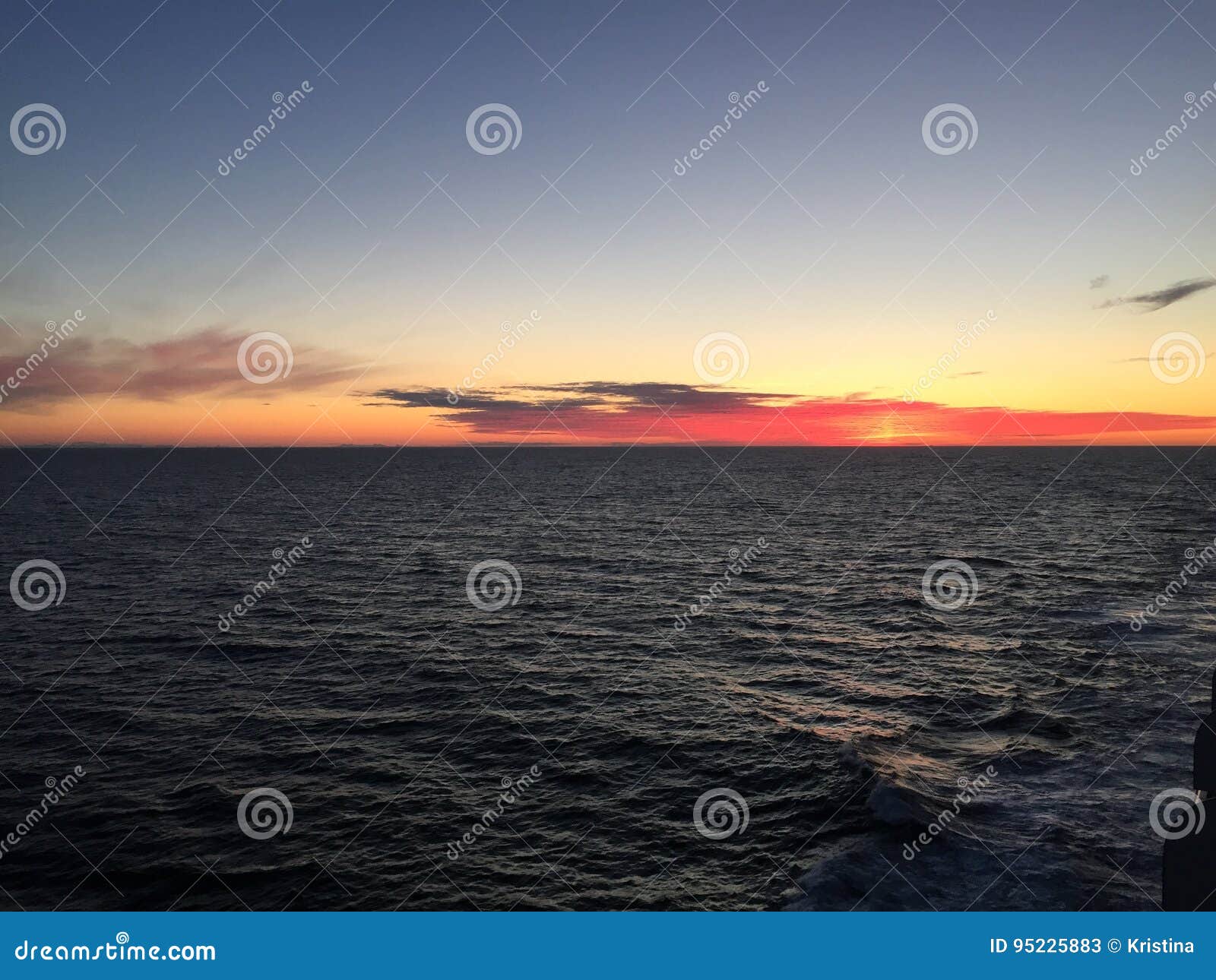 Sunset out in Sea stock image. Image of nature, water - 95225883