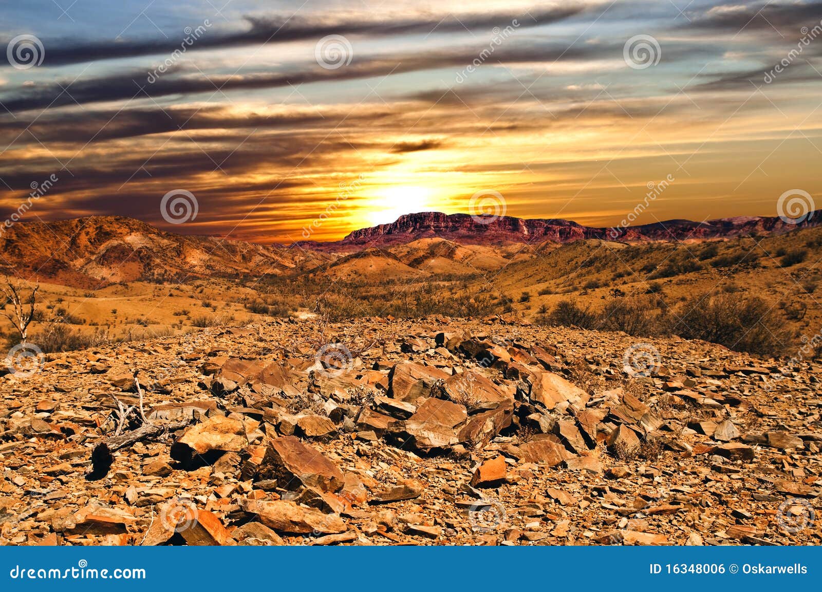 Sunset on the outback stock photo. Image of mountain - 16348006