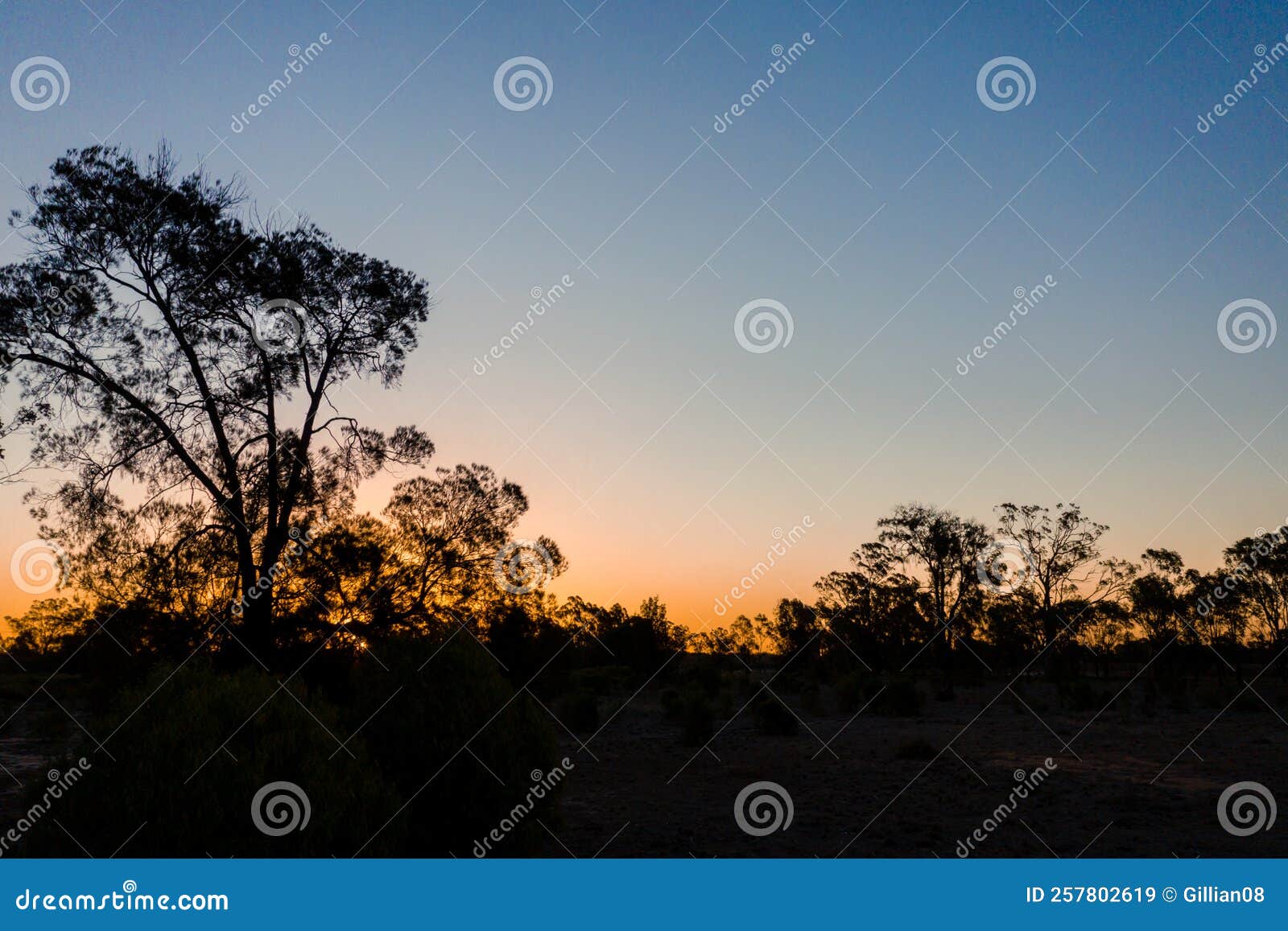 Sunset in the outback stock image. Image of outback - 257802619