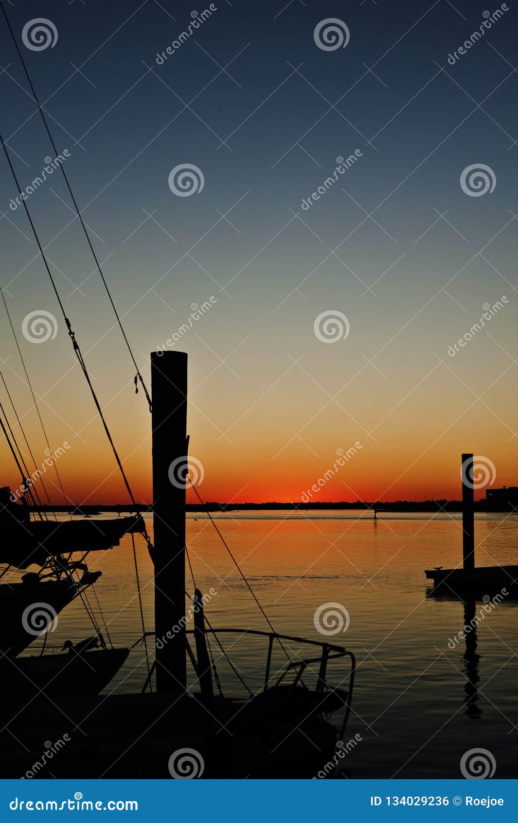 Sunset on Outer Banks of Atlantic Inlet Stock Photo - Image of fall ...