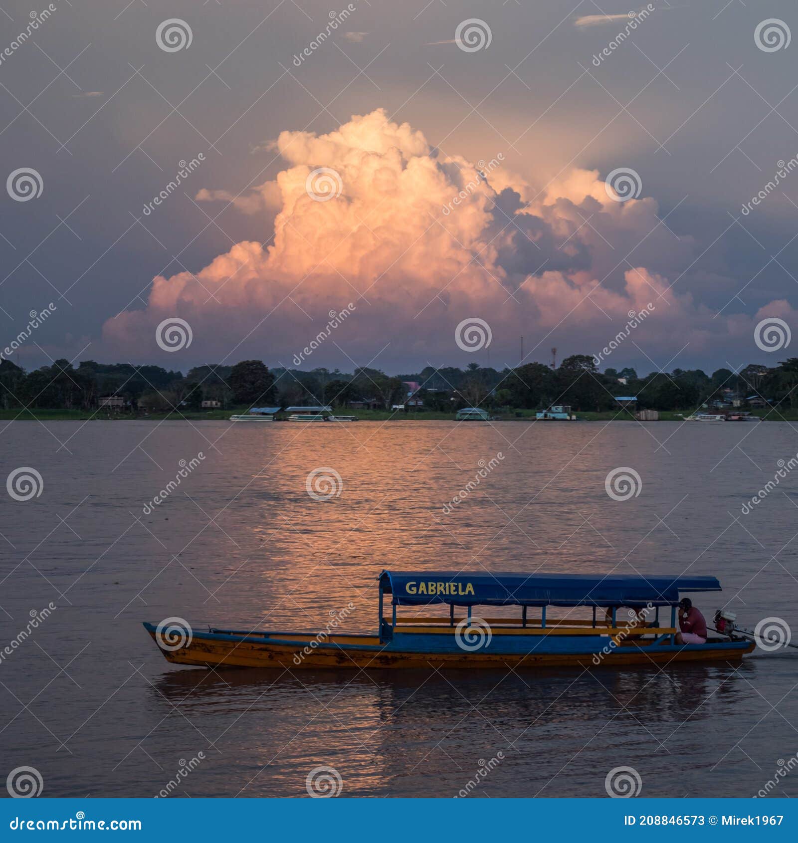 Sunset Over the Amazon River Editorial Stock Photo - Image of pretty ...