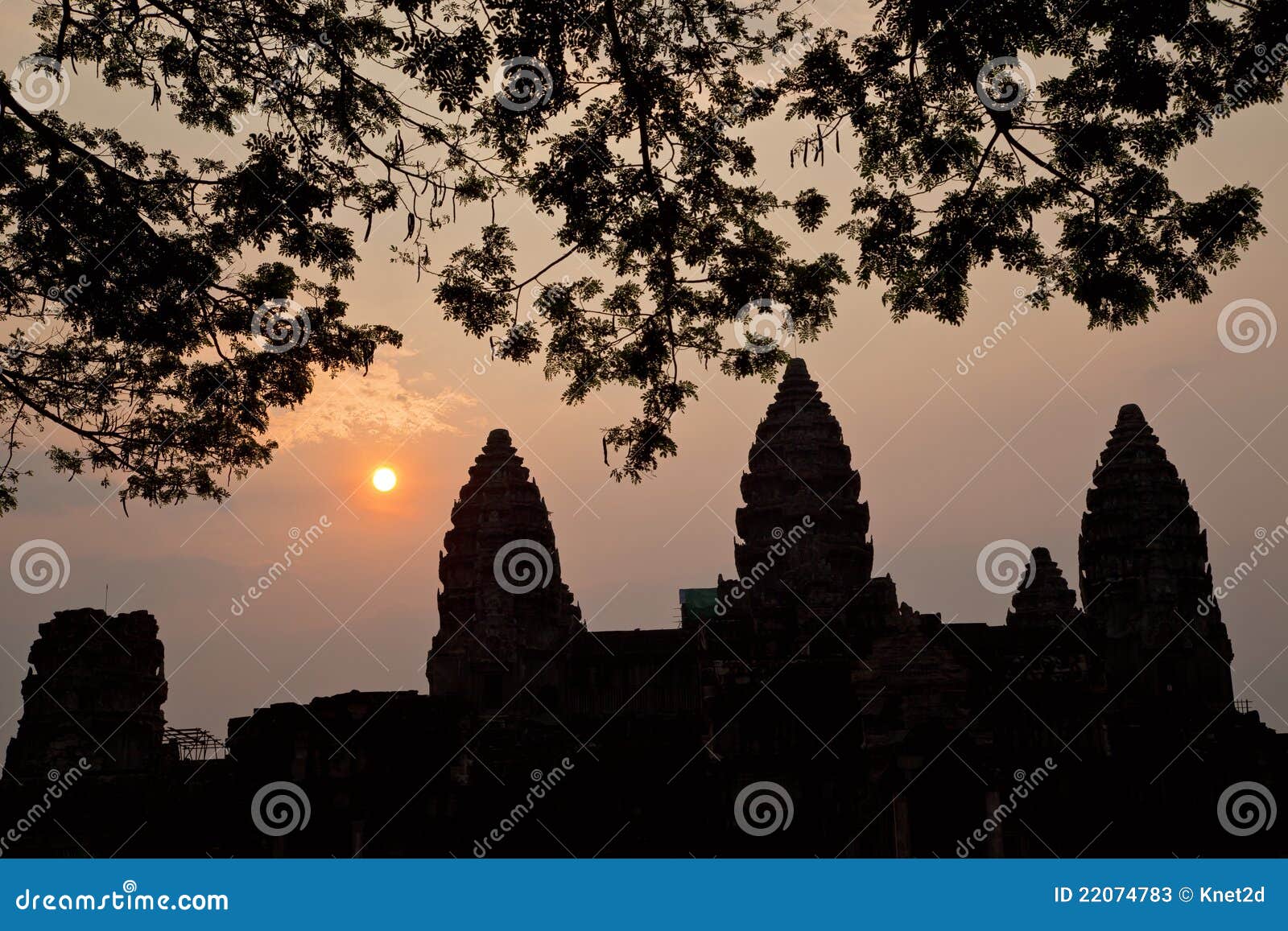 Sunset over Angkor Wat stock image. Image of landmark - 22074783