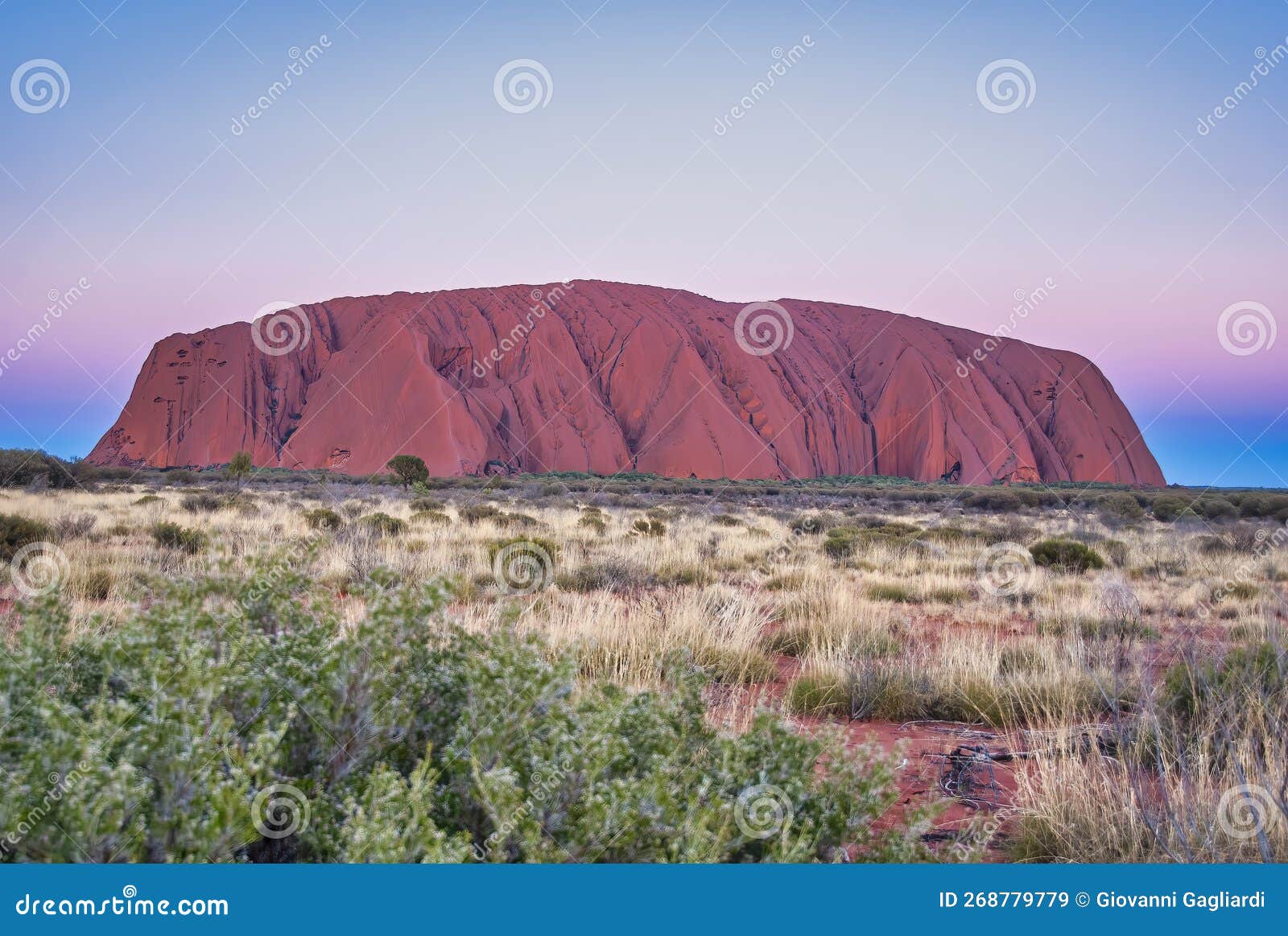 Sunset Over the Australian Outback. Mountains and Blue Sky Stock Image ...