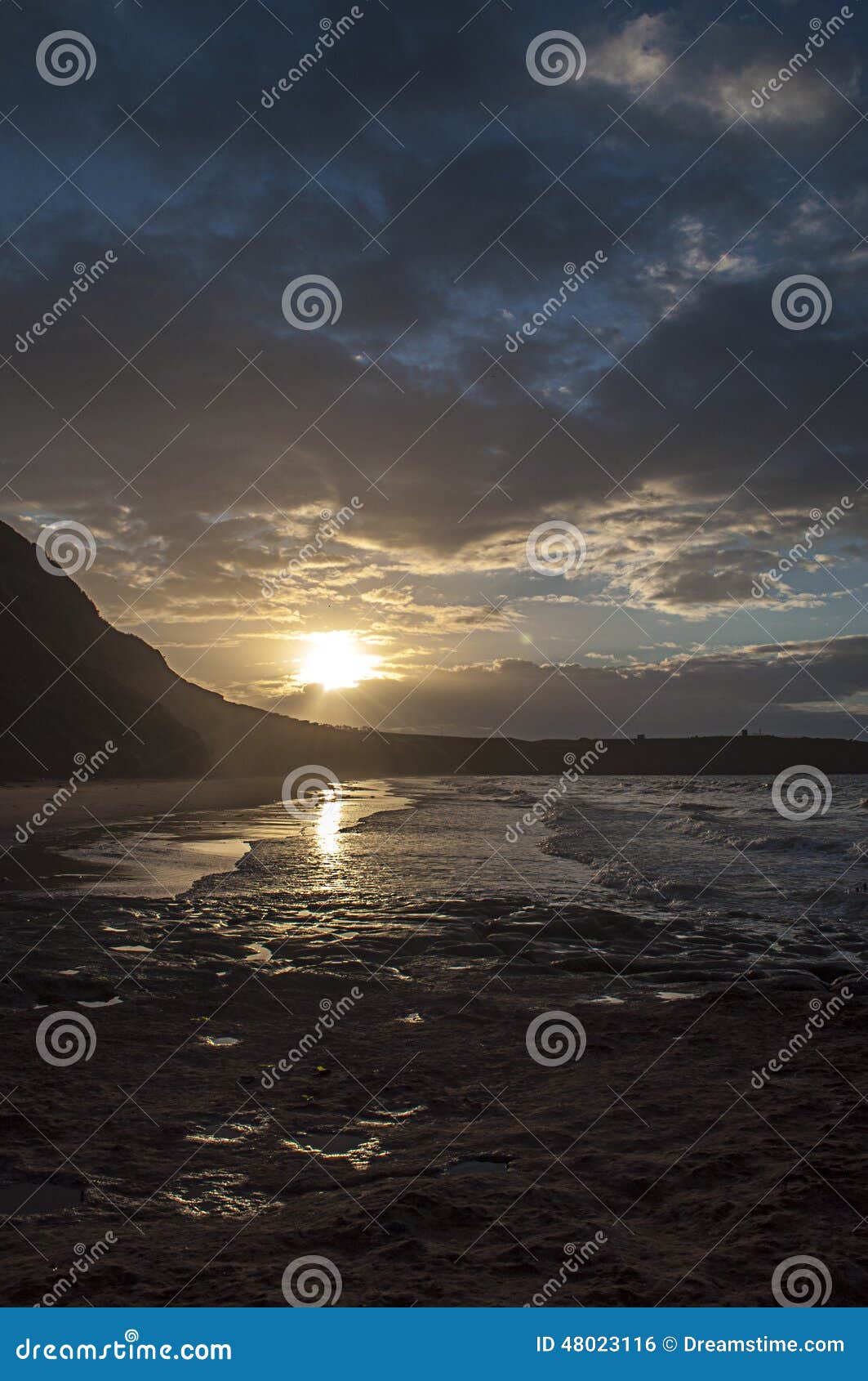 Sunset Over a Beach in Devon Stock Photo - Image of setting, beautiful ...