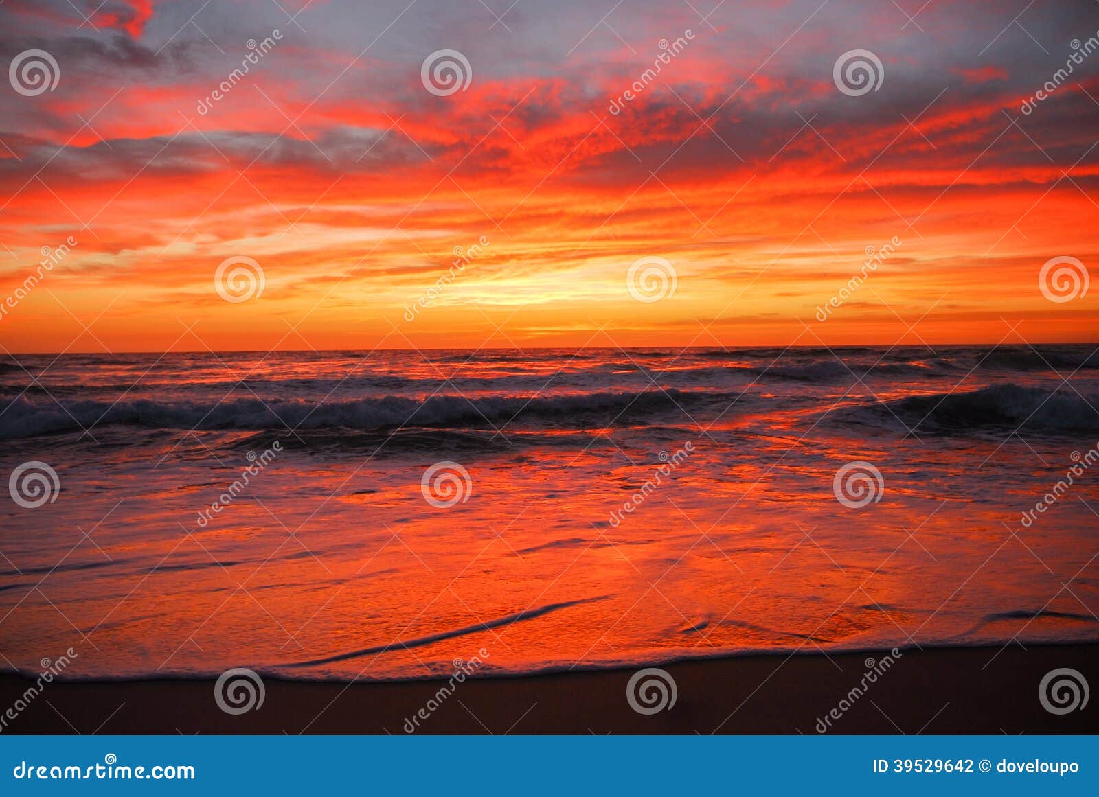 Sunset over beach stock photo. Image of colour, australia - 39529642