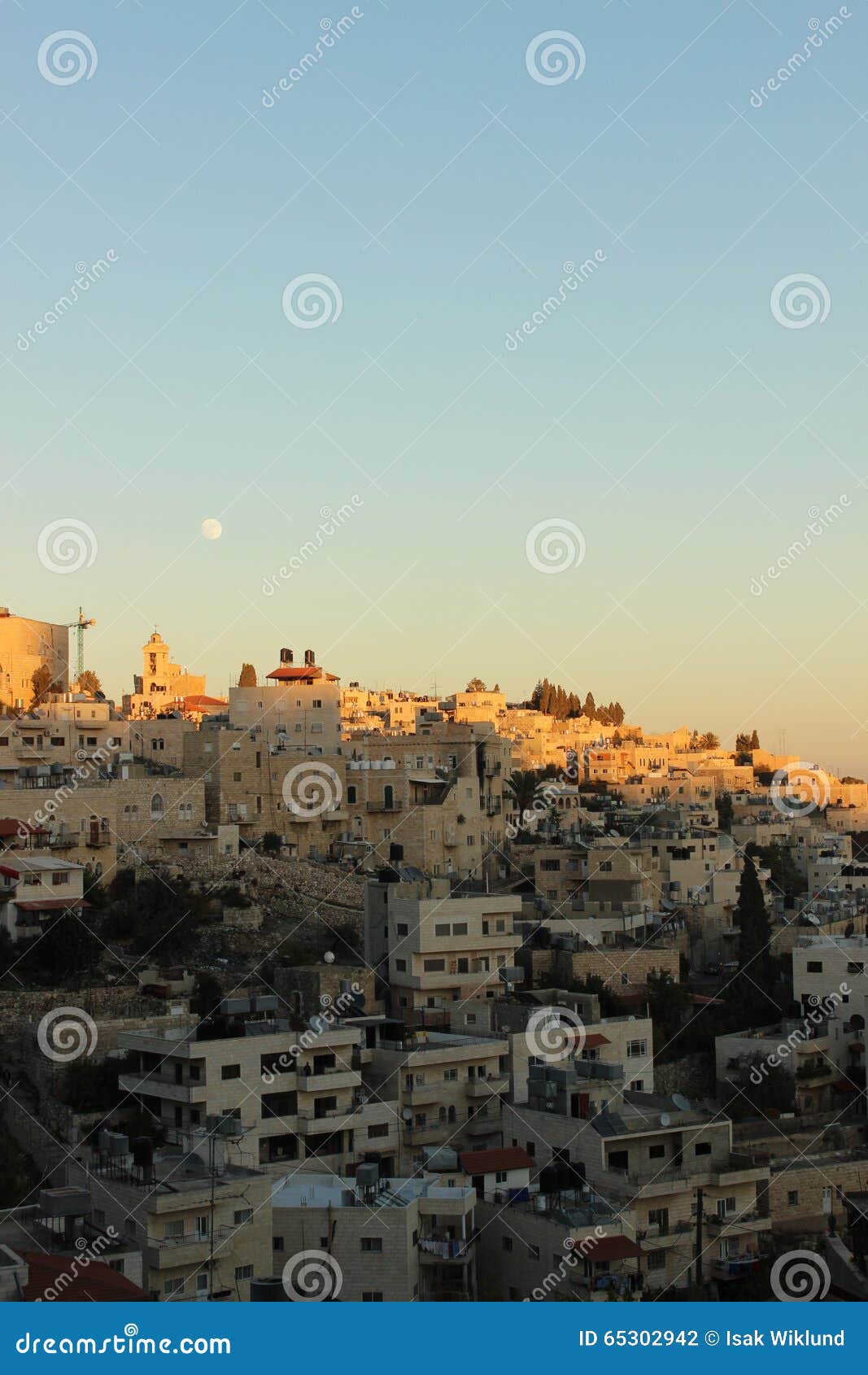 Sunset over Bethlehem stock photo. Image of view, territories - 65302942