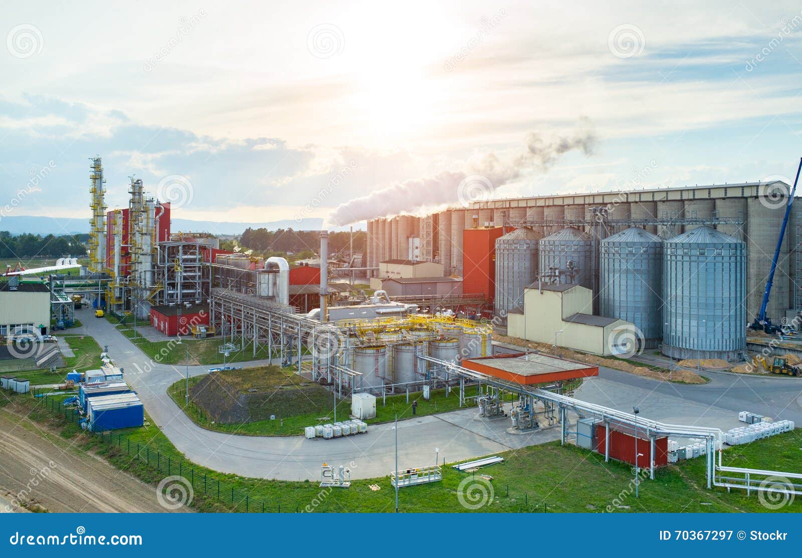 Sunset Over Biofuel Factory Stock Image - Image of farm, metal: 70367297