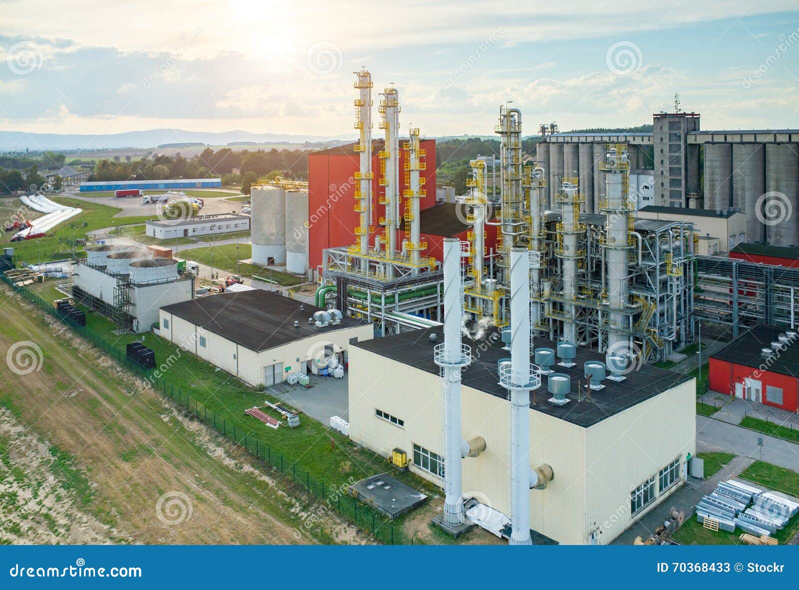Sunset Over Biofuel Factory Stock Image - Image of factory, metal: 70368433