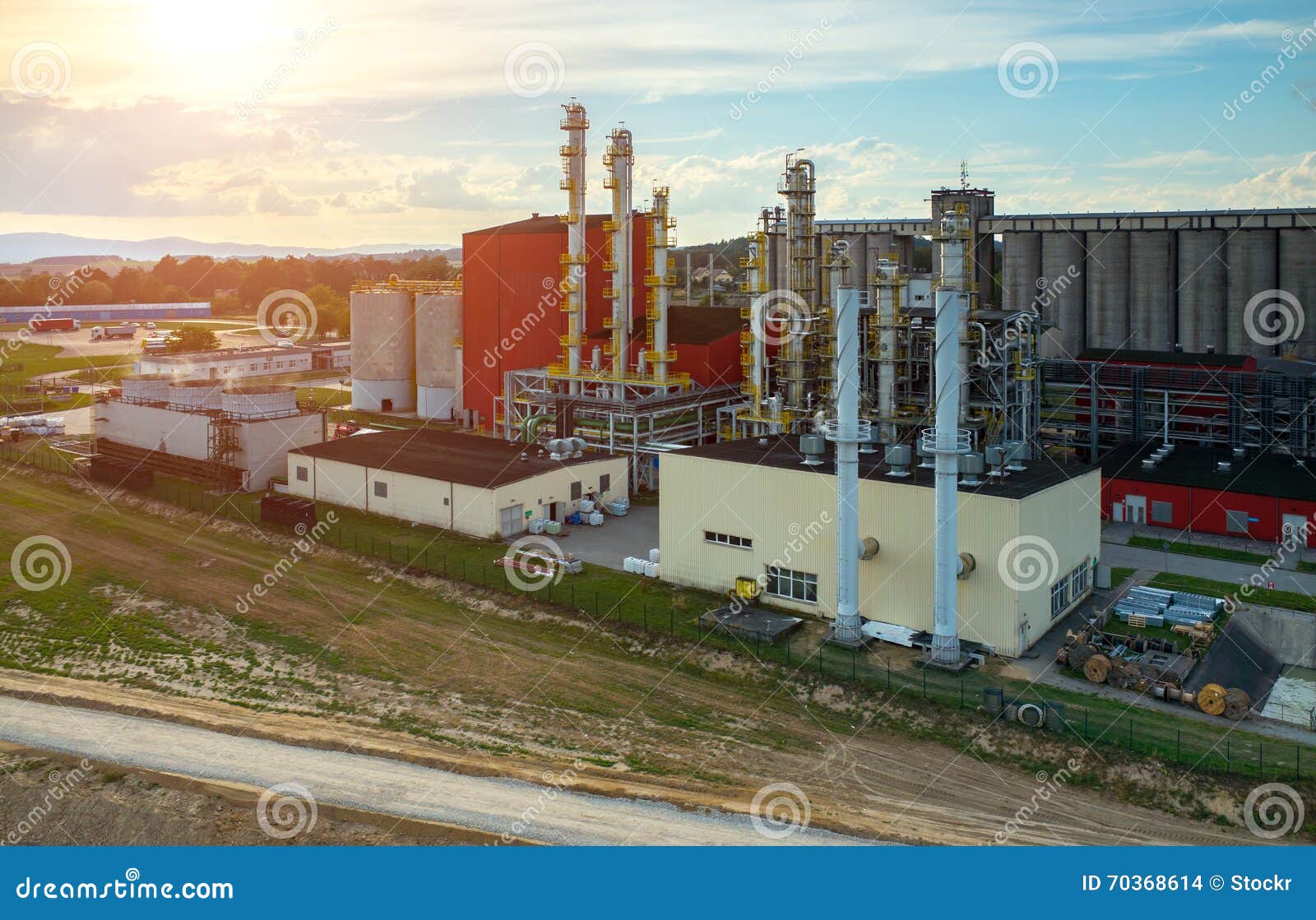 Sunset Over Biofuel Factory Stock Photo - Image of green, ethanol: 70368614