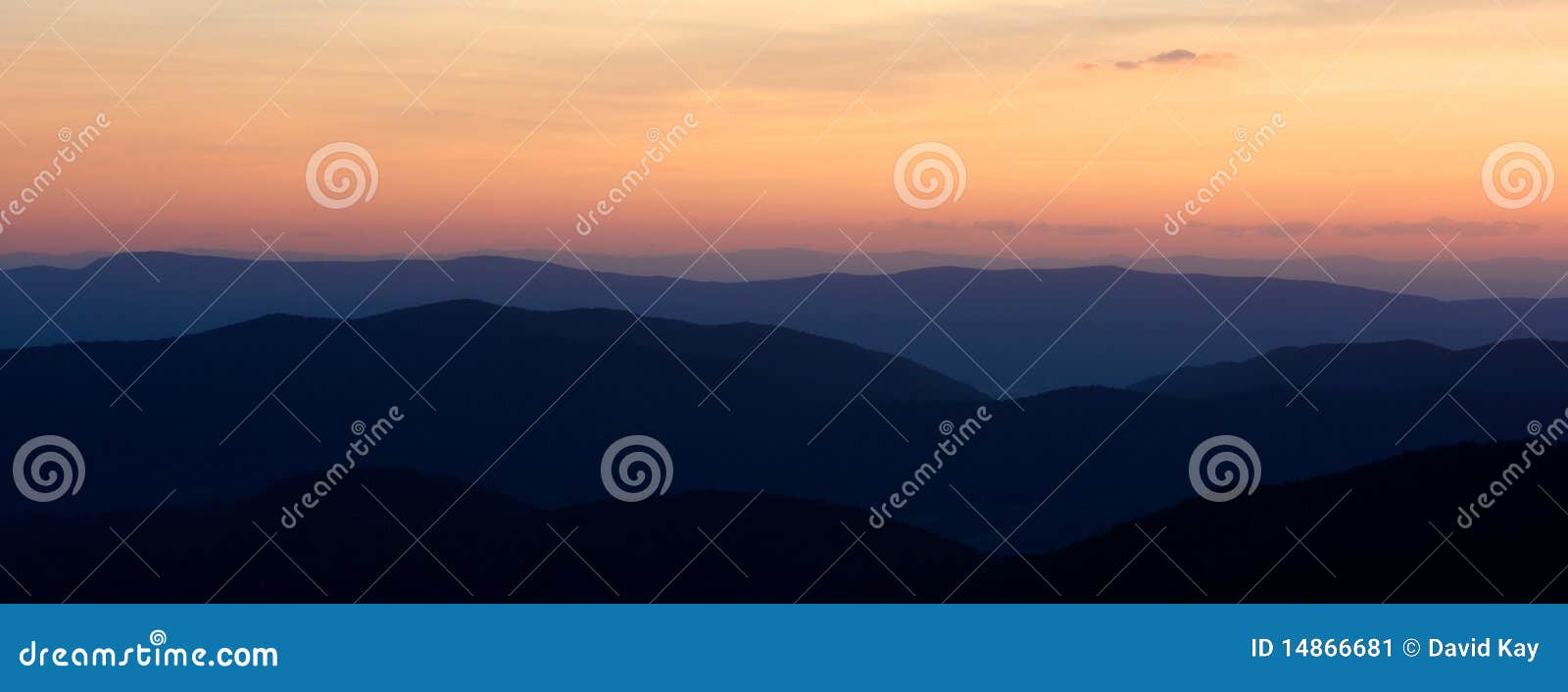 Sunset Over the Blue Ridge Mountains Stock Image - Image of jagged ...