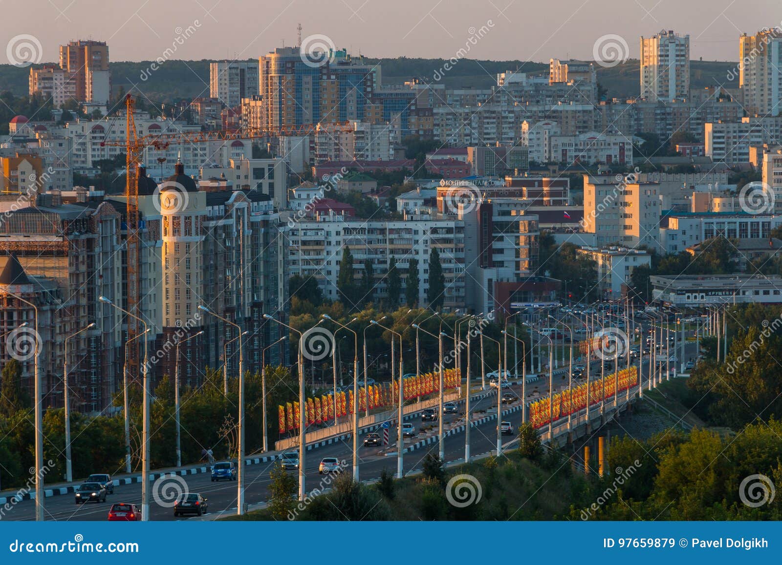 Sunset over the bridge editorial stock image. Image of office - 97659879