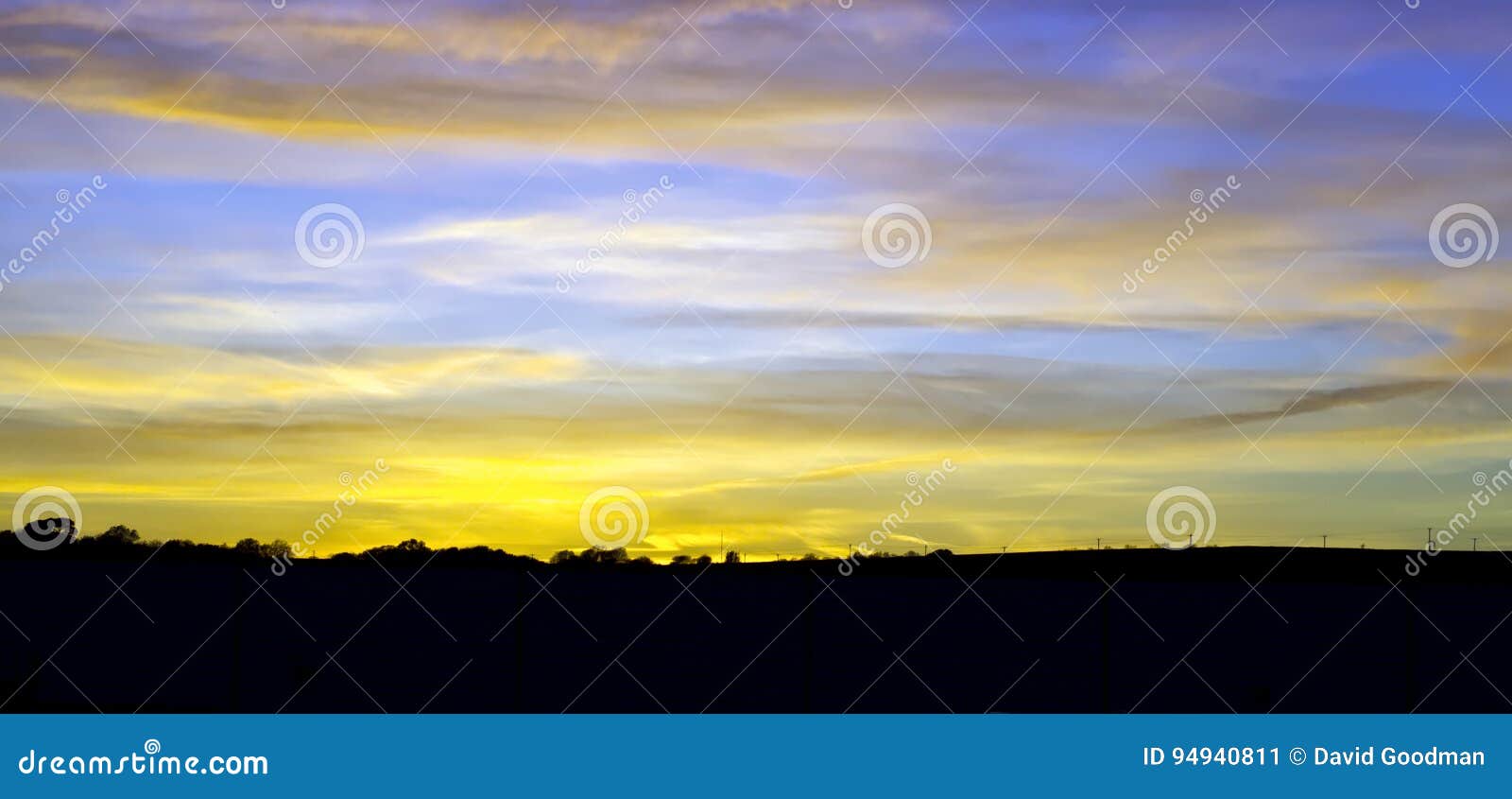 Sunset Over the Britsh Countryside Stock Image - Image of countryside ...
