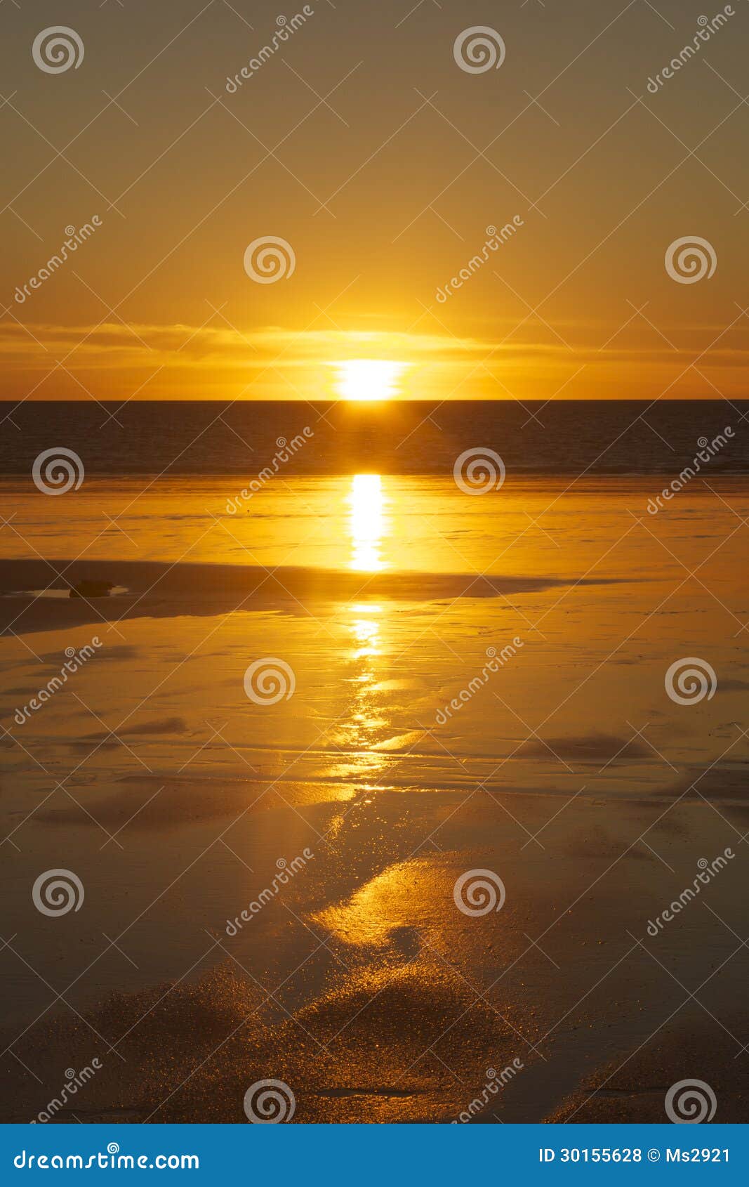 Sunset at Low Tide stock photo. Image of shiny, season - 30155628