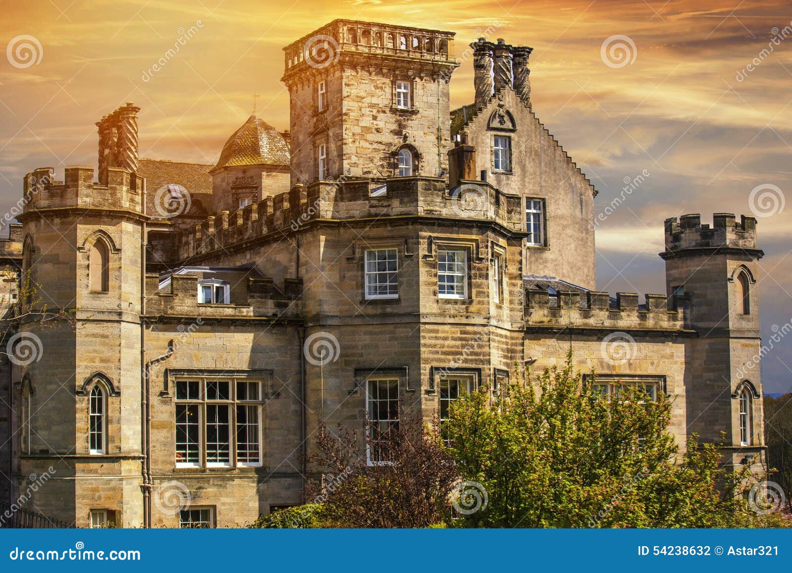 Sunset over Castle stock photo. Image of edinburgh, royalty - 54238632