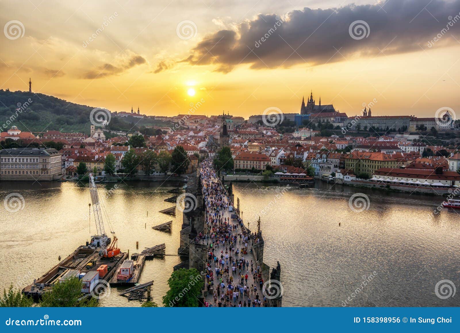 Charles Bridge View from the Tower Editorial Photo - Image of bridge ...