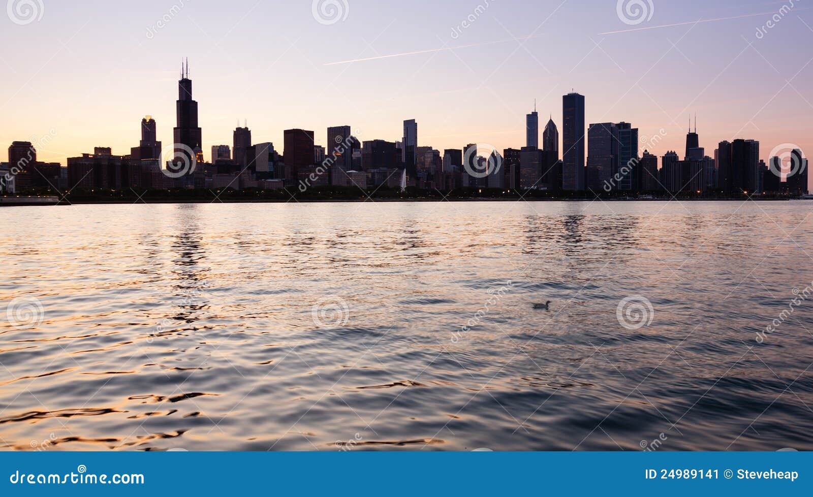 Sunset Over Chicago from Observatory Stock Image - Image of chicago ...