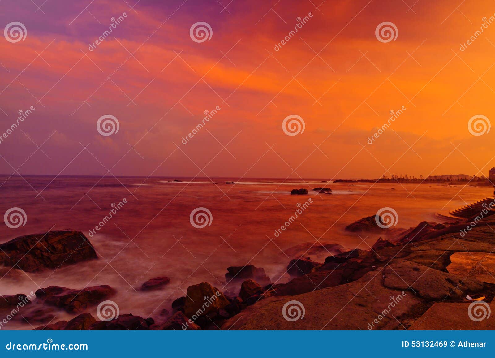 Sunset over China Sea stock image. Image of asia, sunlight - 53132469
