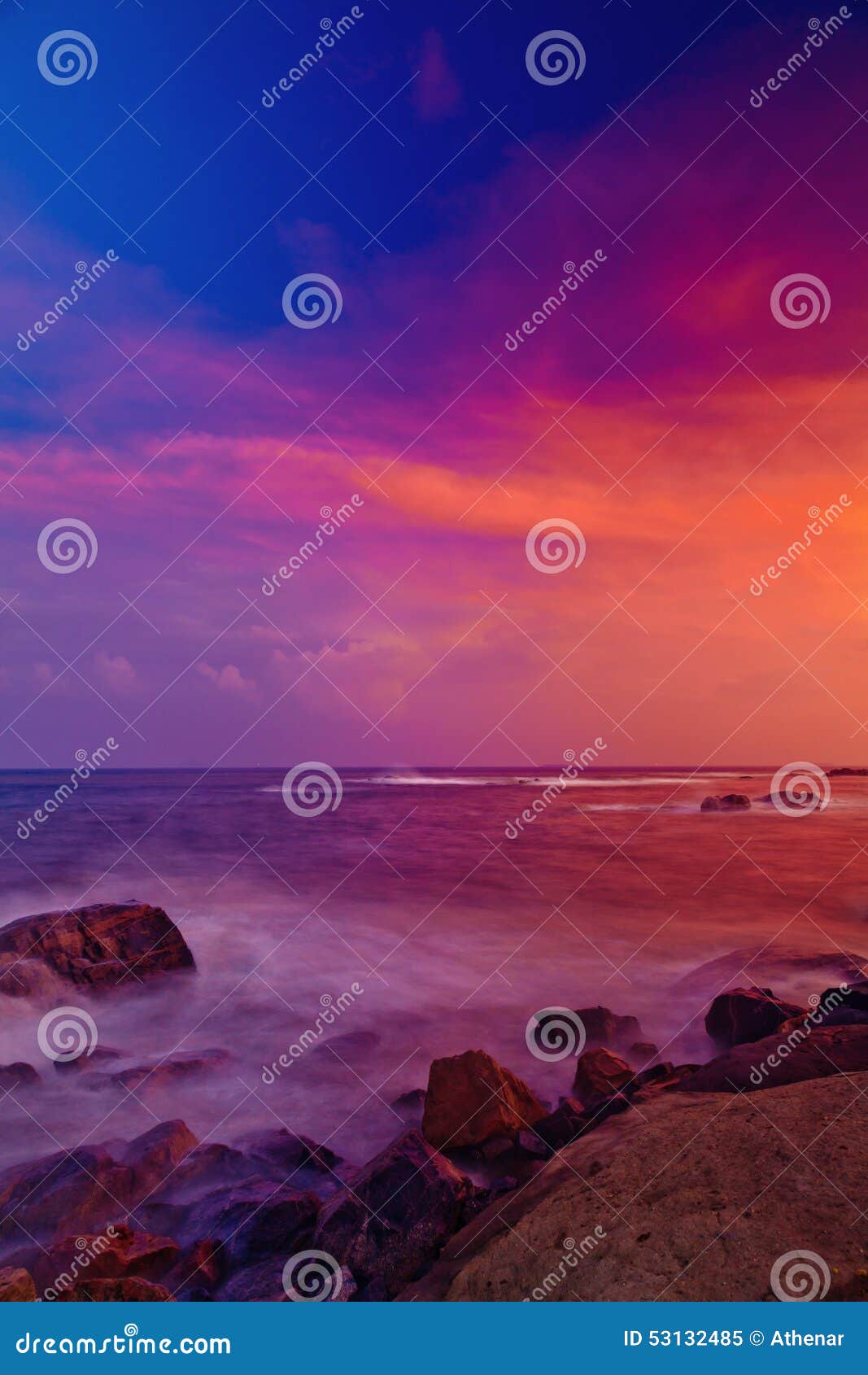 Sunset over China Sea stock image. Image of island, dramatic - 53132485