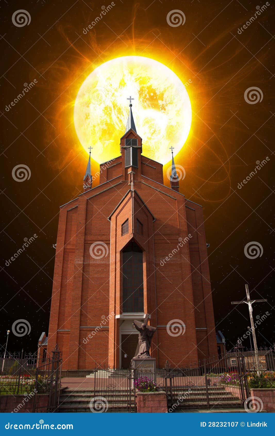 Sunset over the church stock image. Image of apocalypse - 28232107