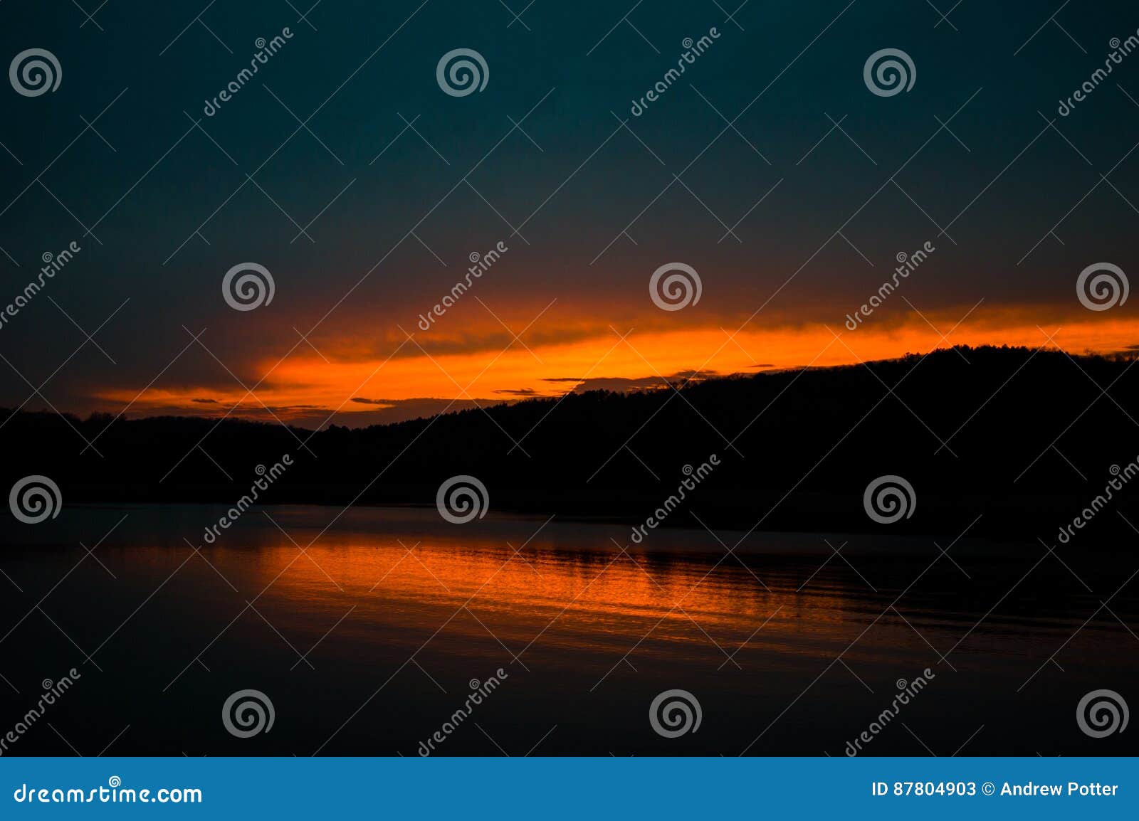 Sunset over Clemson stock image. Image of reflection - 87804903