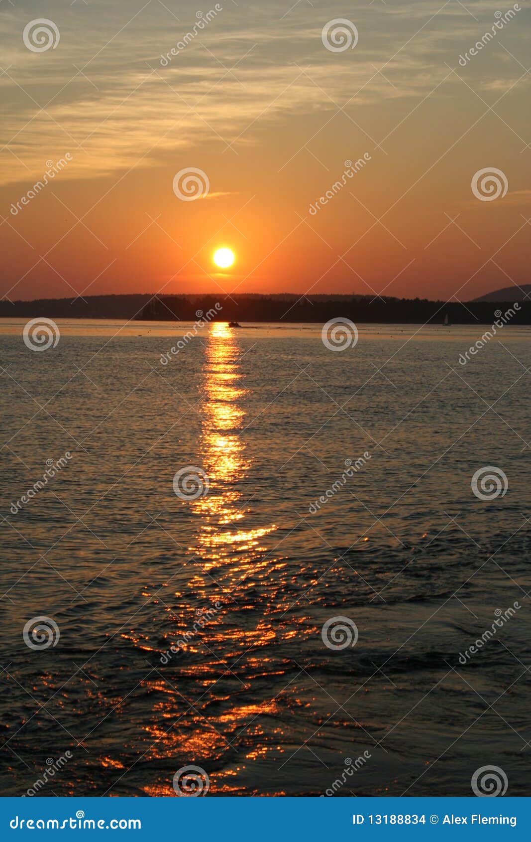 Sunset over coastline stock photo. Image of shoreline - 13188834
