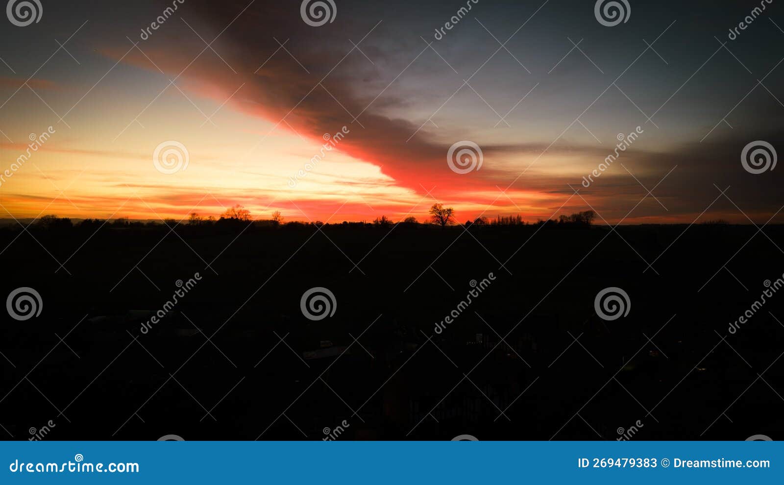 Sunset Over Cold Ash, Berkshire Stock Image - Image of cloud, winter ...