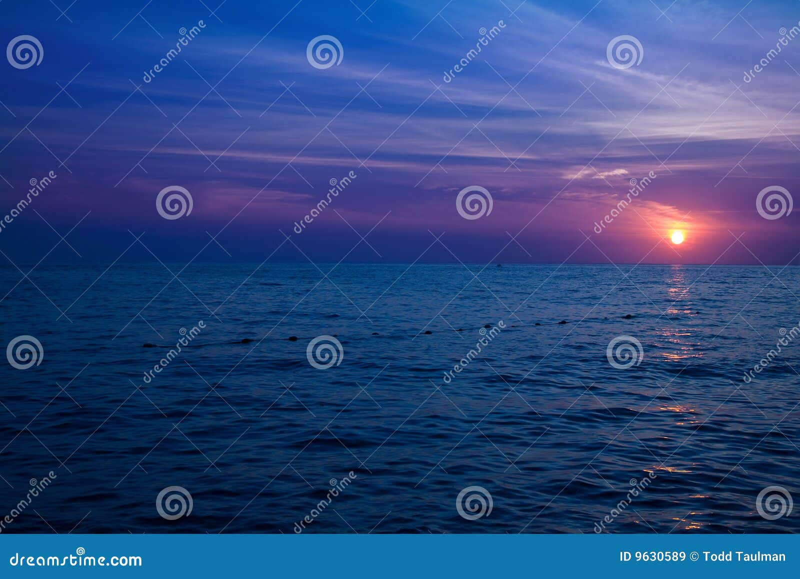Sunset Over Crystal Blue Ocean Stock Image - Image of travel, clouds ...