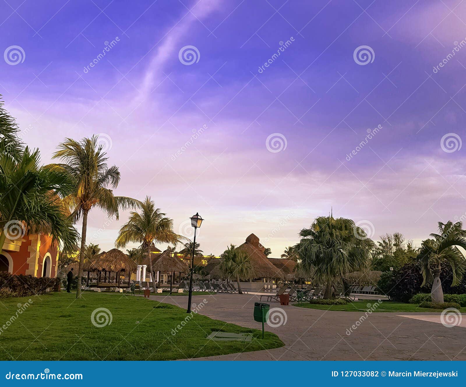 Sunset Over Cuban Park - Varadero, Cuba Editorial Photography - Image ...
