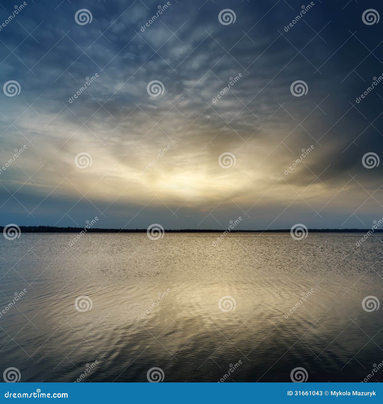 Sunset over dark water stock image. Image of color, abstract - 31661043