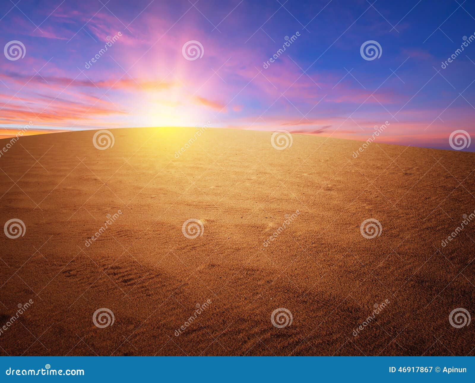 Sunset over the desert stock image. Image of nature, barren - 46917867
